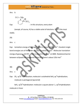 IIT JEE Main Sample Papers Set1 Answers | PDF