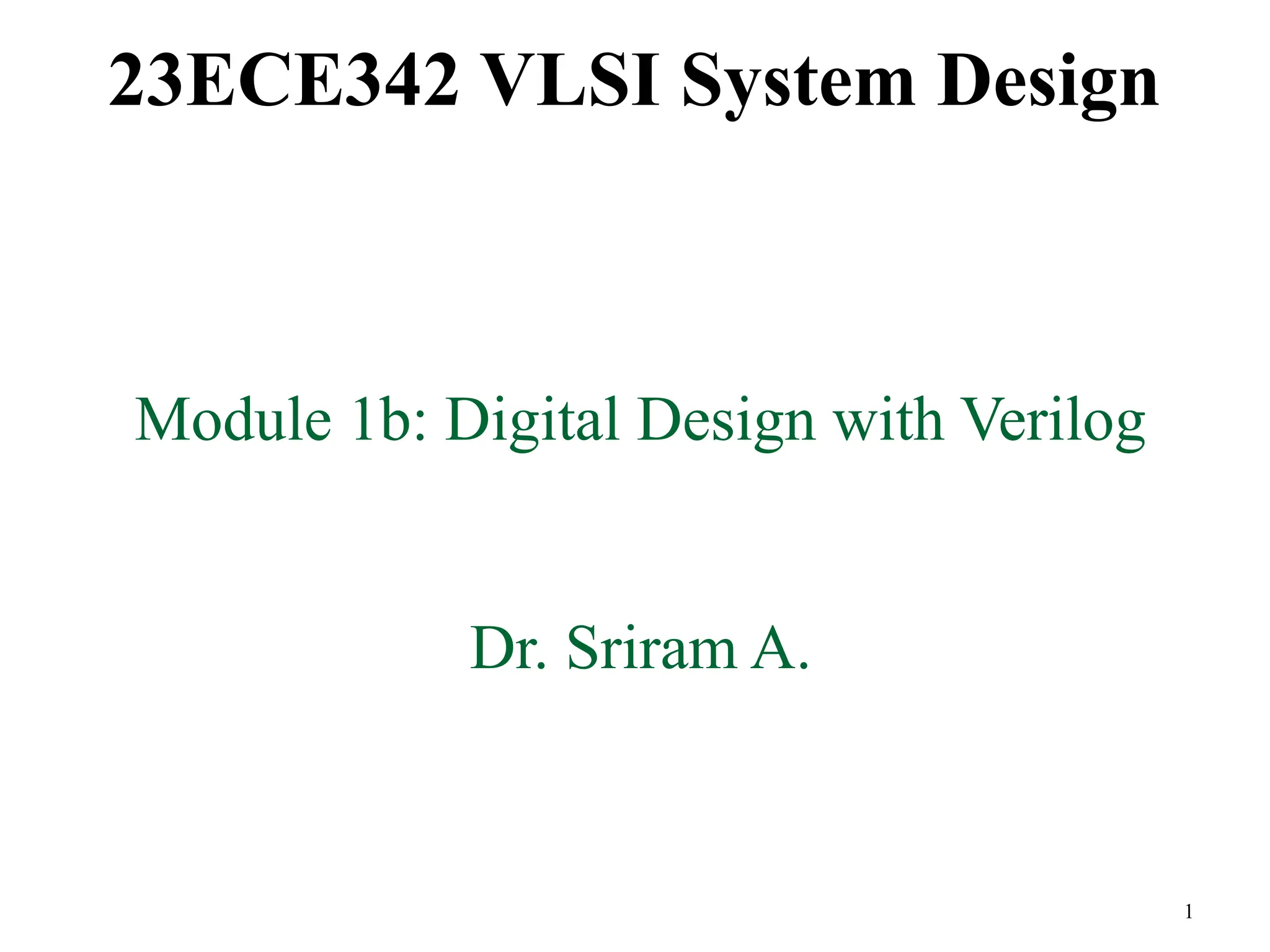 VLSI System Design with Verilog Hardware Description Language | PPTX