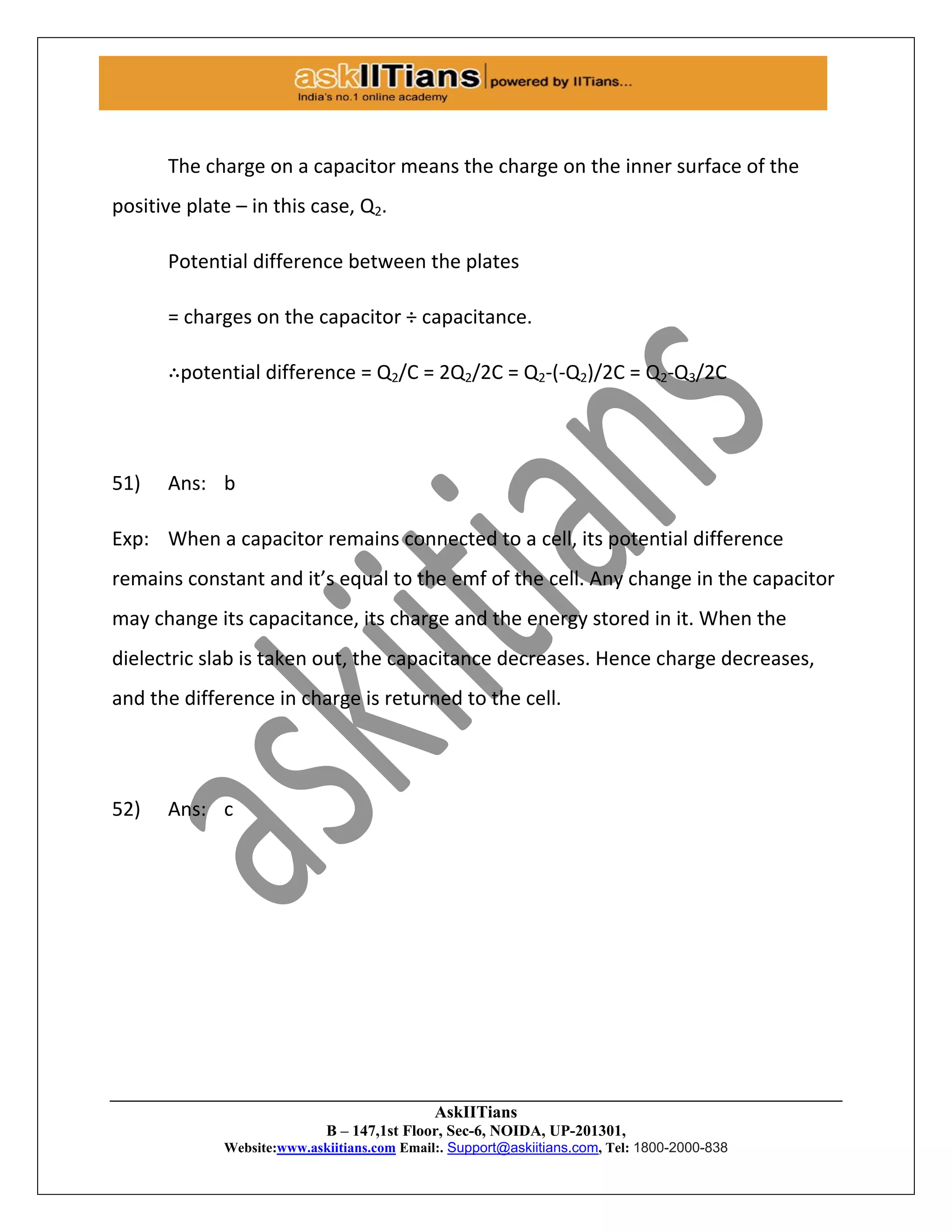 IIT JEE Main Sample Paper Set2_Answer | PDF