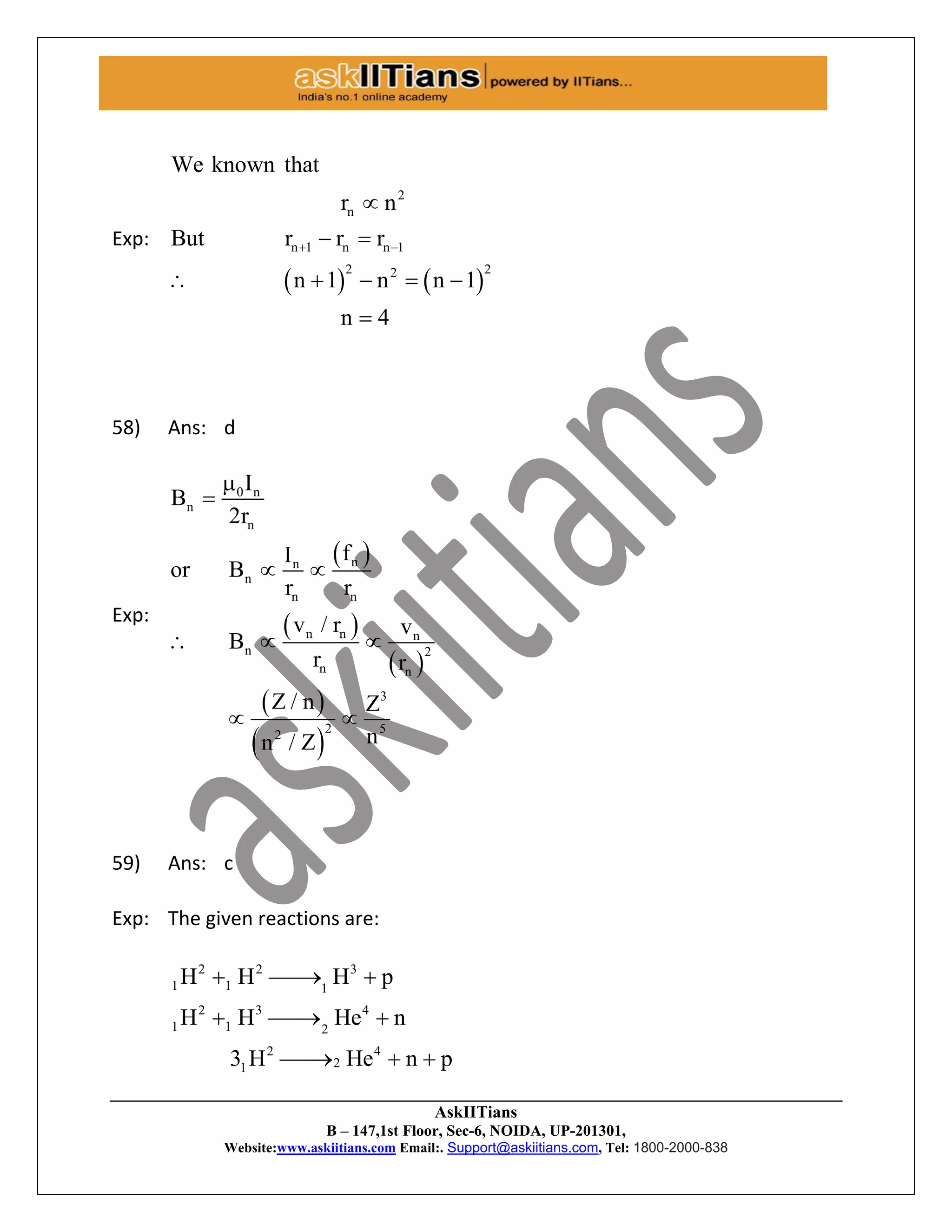 IIT JEE Main Sample Paper Set2_Answer | PDF