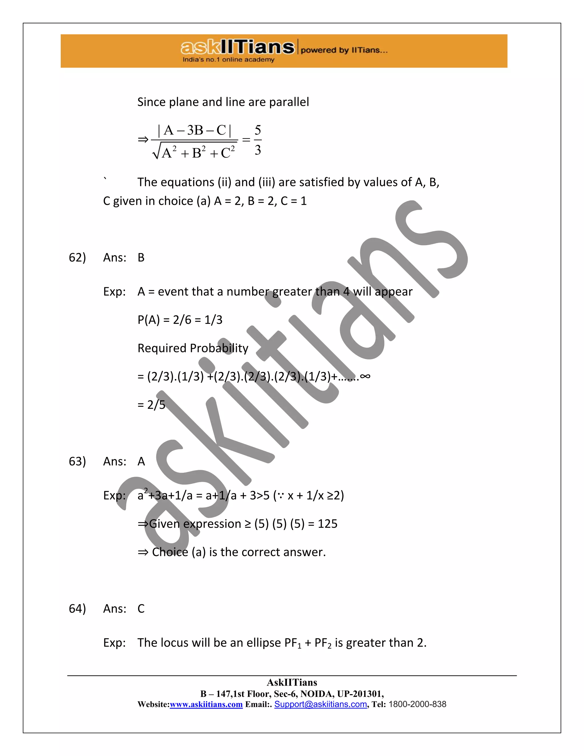 IIT JEE Main Sample Paper Set2_Answer | PDF