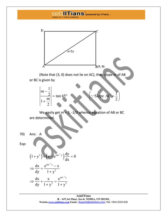IIT JEE Main Sample Paper Set2_Answer | PDF