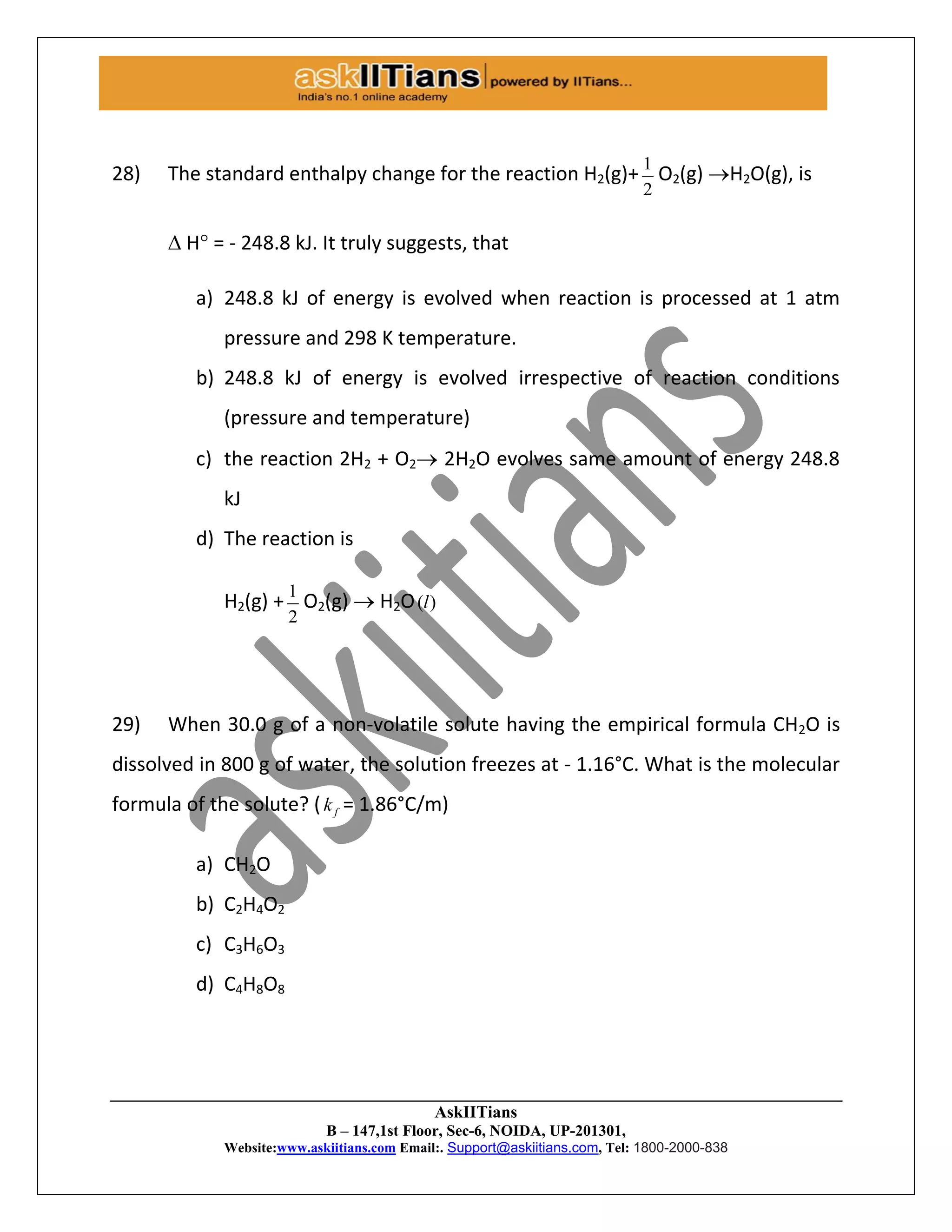 IIT JEE Main Sample Paper Set2 Questions | PDF