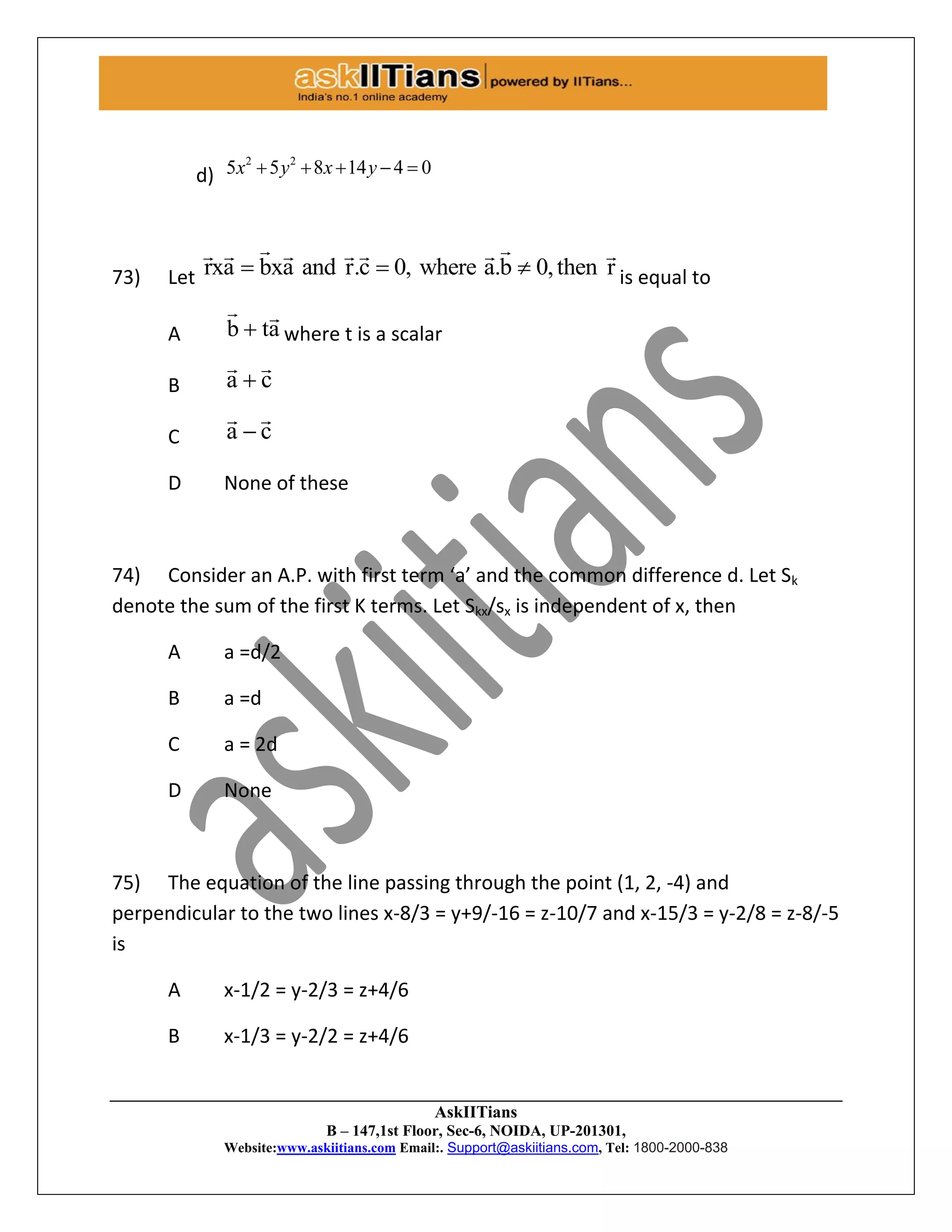 IIT JEE Main Sample Paper Set2 Questions | PDF
