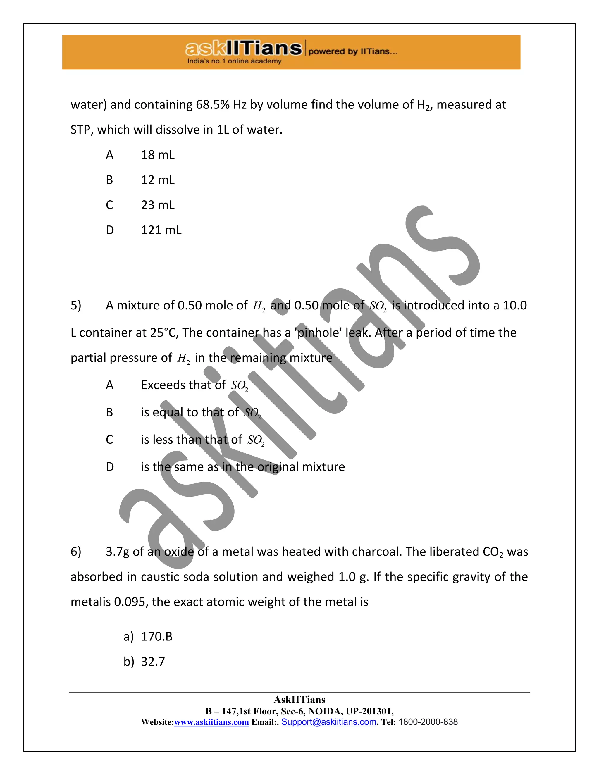 IIT JEE Main Sample Paper Set2 Questions | PDF