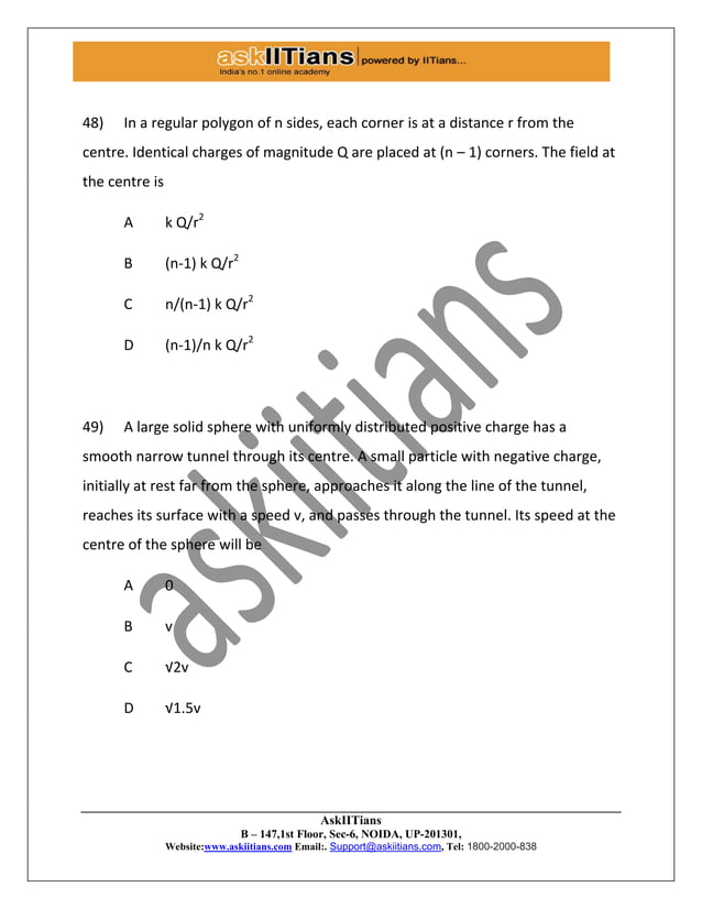 IIT JEE Main Sample Paper Set2 Questions | PDF