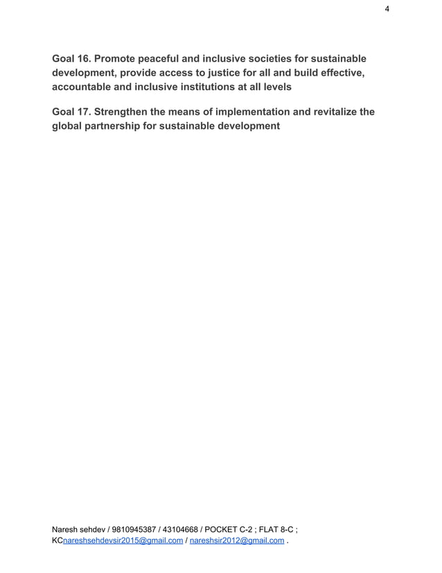 SHORT NOTE ON SUSTAINABLE DEVELOPMENT GOALS | PDF