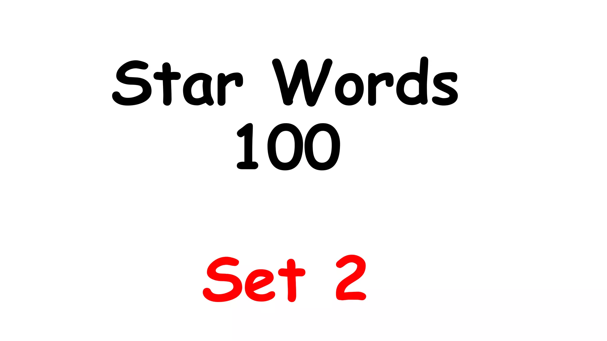 Set 2 star words 100 | PPT