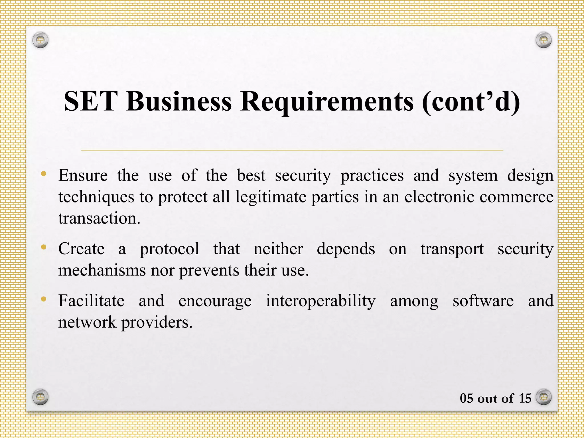 Secure Electronic Transaction | PPTX