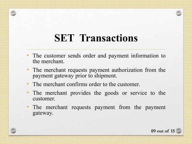 Secure Electronic Transaction | PPTX | Credit Cards | Personal Debt