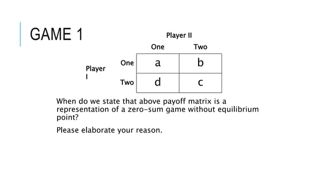 Set 4 quiz of zero-sum games | PPT