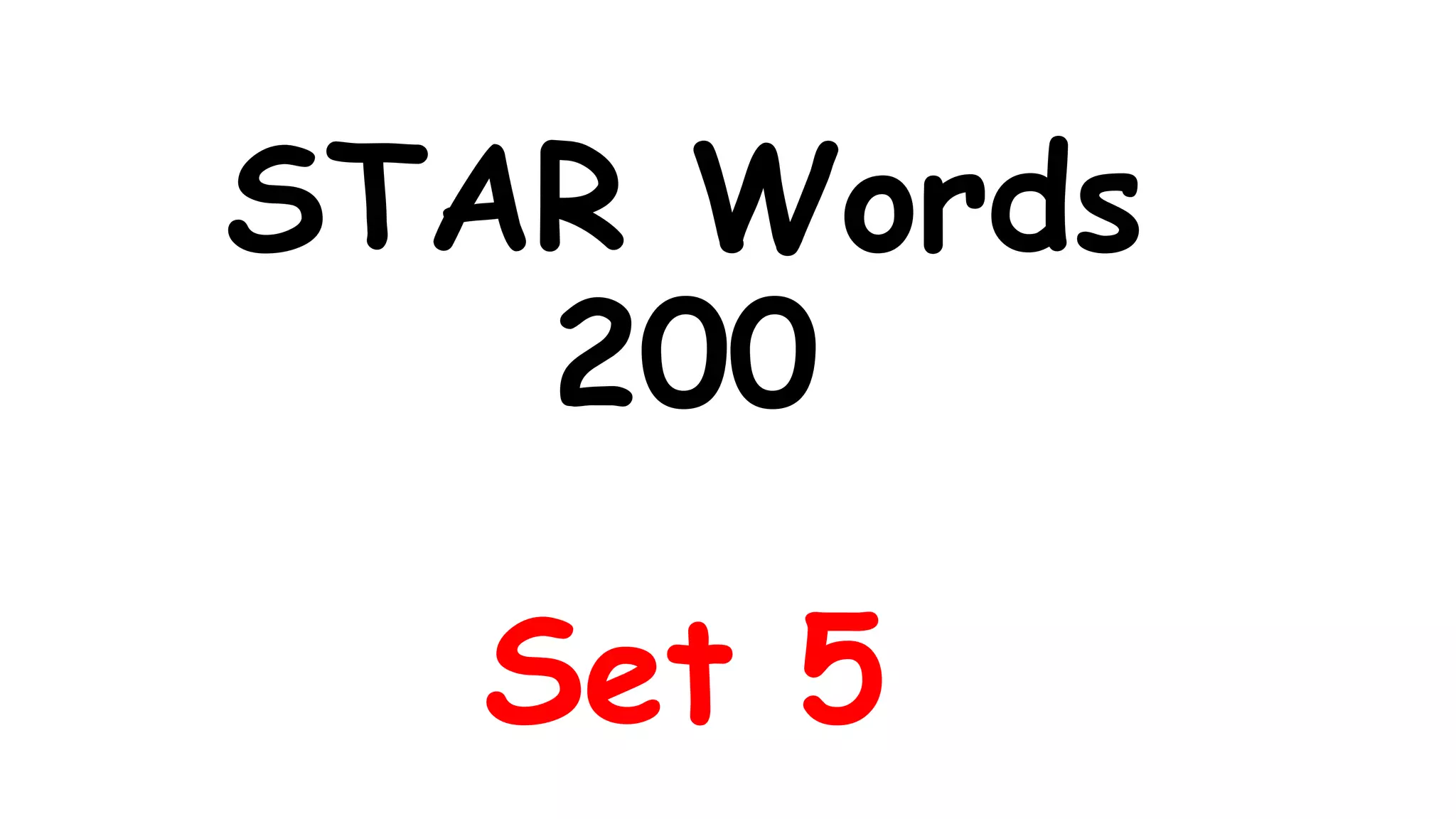 Set 5 star words 200 | PPT