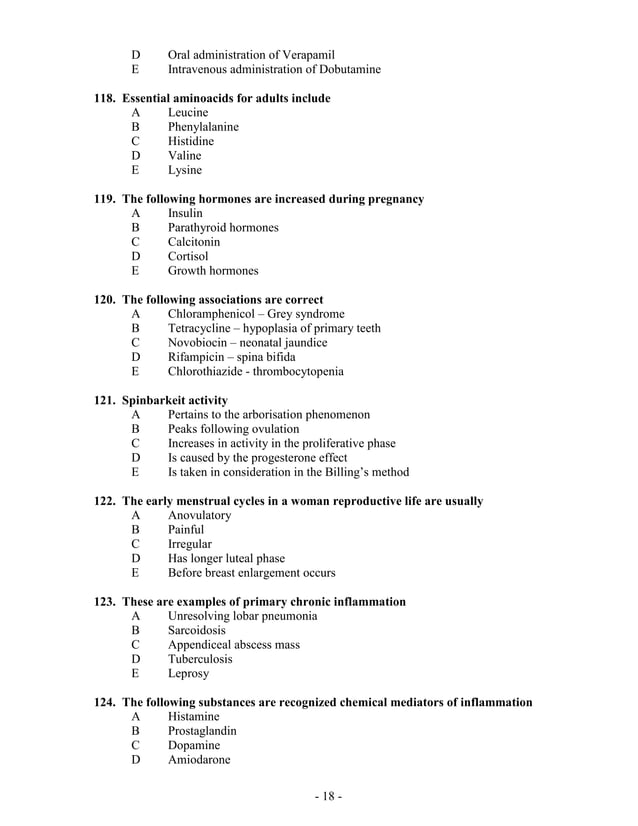 MRCOG PART 1 PRACTICE MCQ | PDF