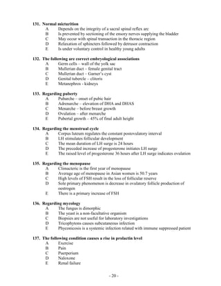 MRCOG PART 1 PRACTICE MCQ | PDF