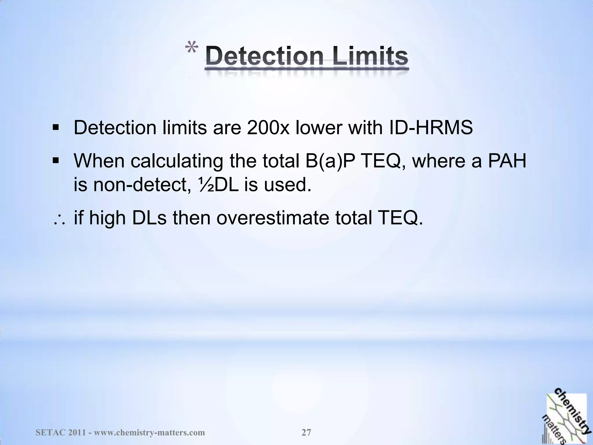 PAH Analytical Techniques and Impacts on Risk Assessment | PPTX