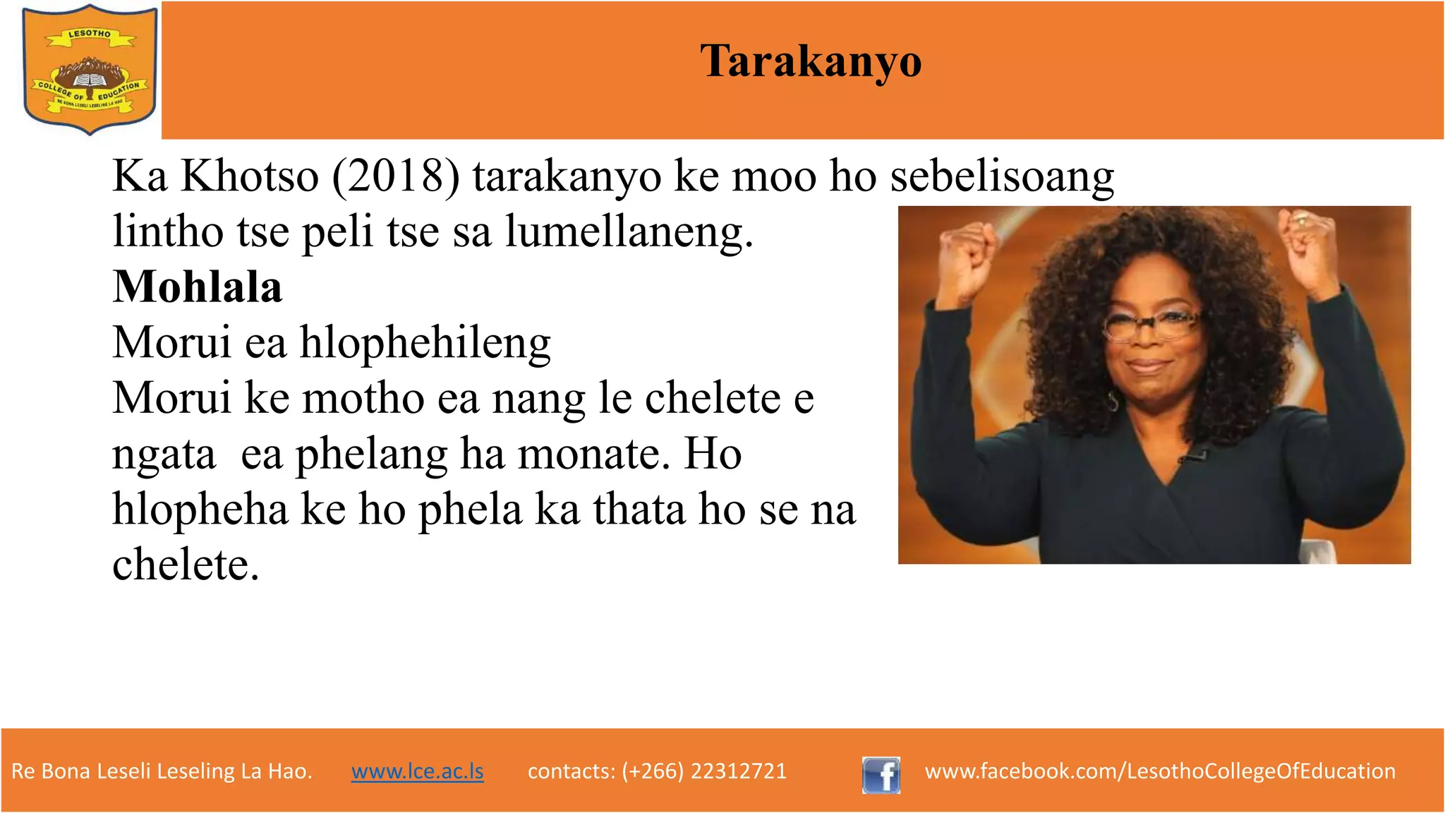 Setaele sa thothokiso | PPTX