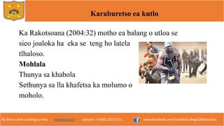 Setaele sa thothokiso | PPTX