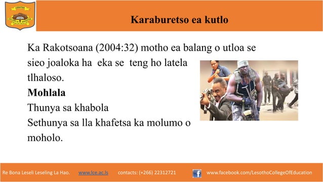 Setaele sa thothokiso | PPTX