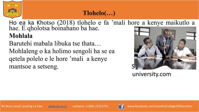 Setaele sa thothokiso | PPTX