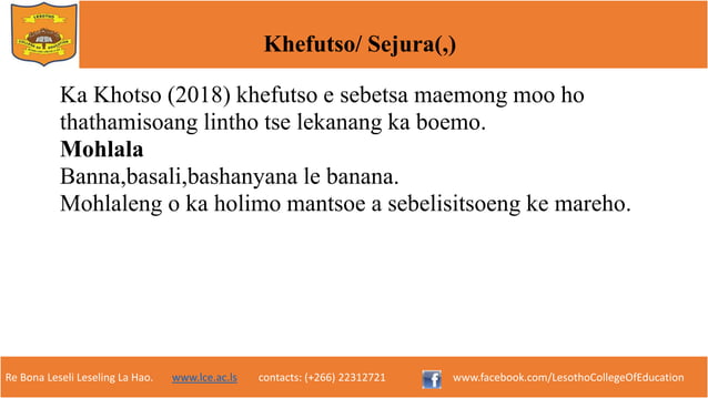 Setaele sa thothokiso | PPTX