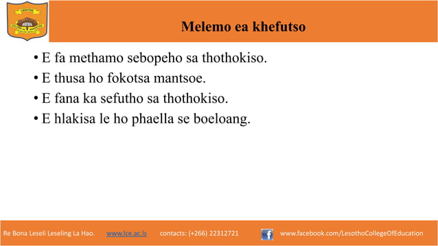 Setaele sa thothokiso | PPTX