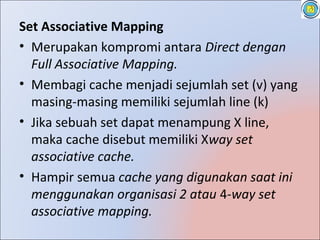 set associative mapping | PPT