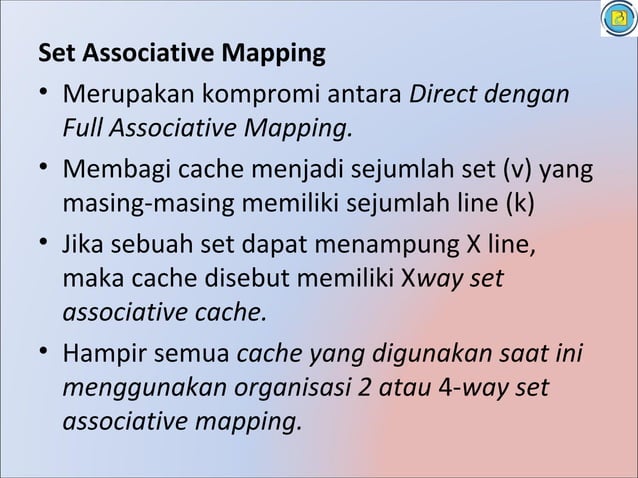 set associative mapping | PPT