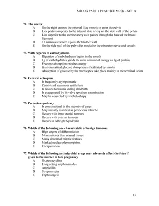 MRCOG Part 1 Practice MCQs | PDF