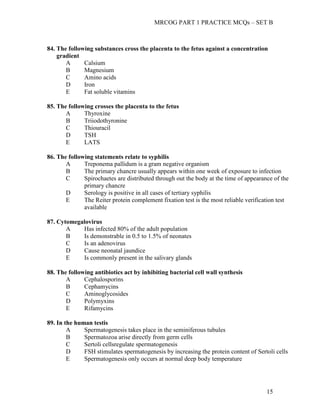 MRCOG Part 1 Practice MCQs | PDF