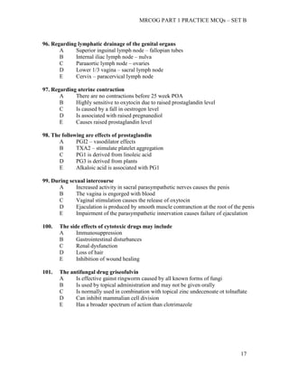 MRCOG Part 1 Practice MCQs | PDF