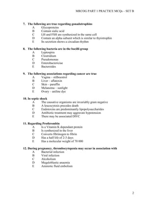 MRCOG Part 1 Practice MCQs | PDF