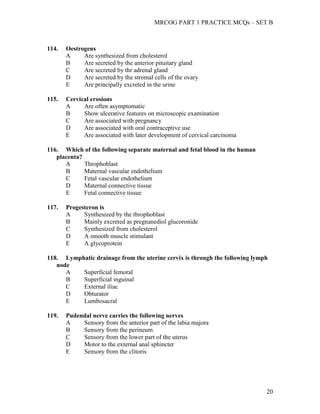 MRCOG Part 1 Practice MCQs | PDF