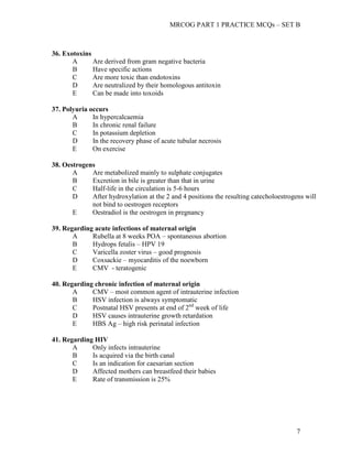 MRCOG Part 1 Practice MCQs | PDF