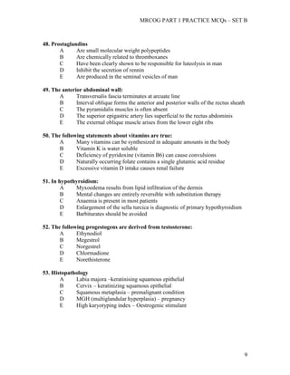 MRCOG Part 1 Practice MCQs | PDF