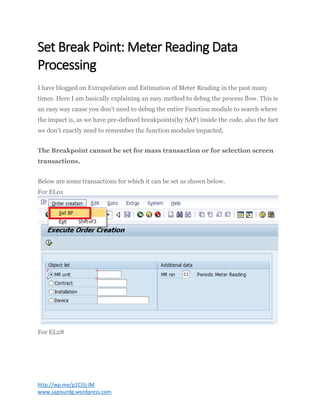 Set Break Point: Meter Reading Data Processing | PDF