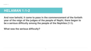 LDS (Mormon) Sunday School Lesson - Helaman 1-5 (A Sure Foundation) | PDF