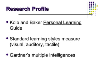 SETC 2004 - Learning Styles and Student Performance in an E-Learning ...