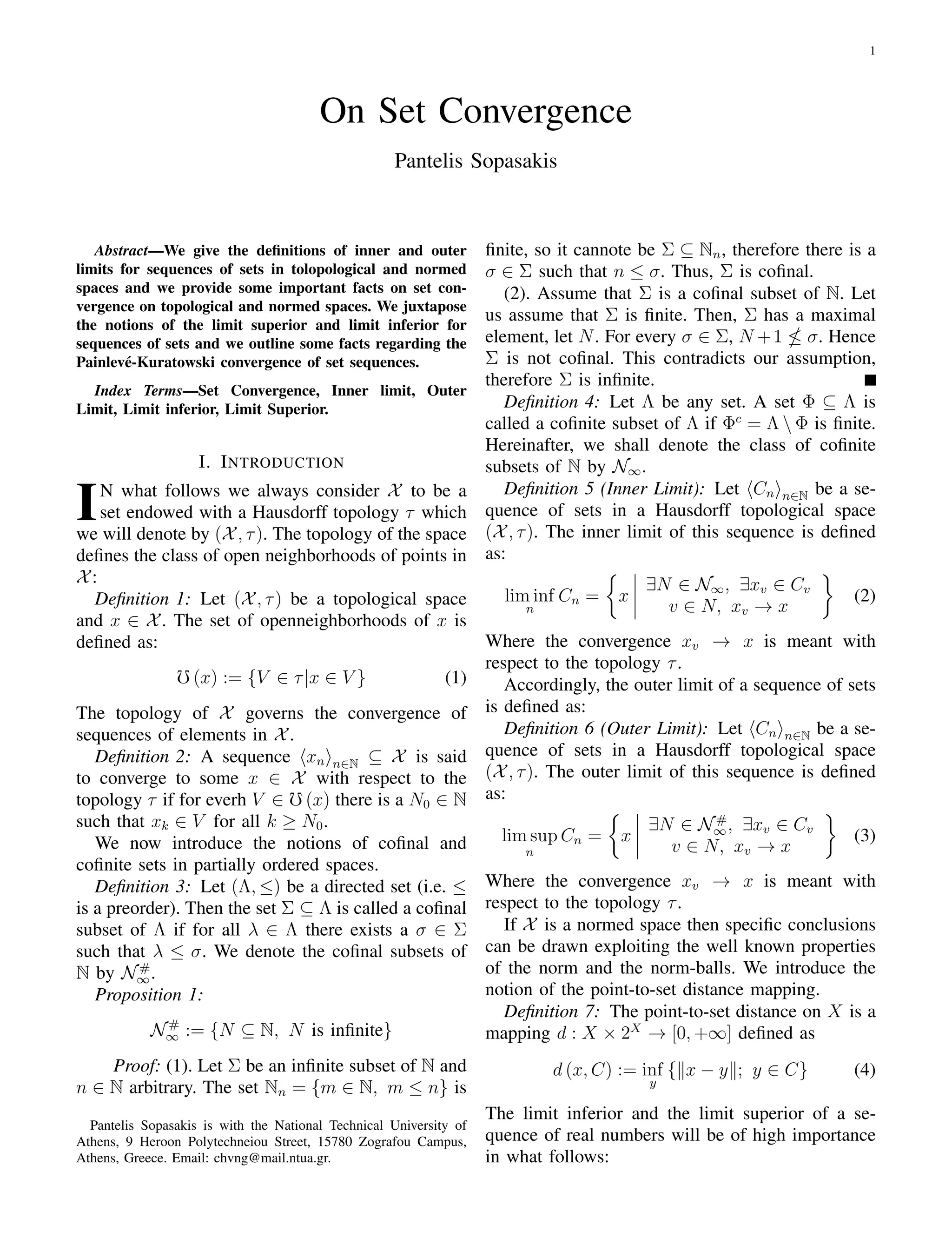 Set convergence | PDF