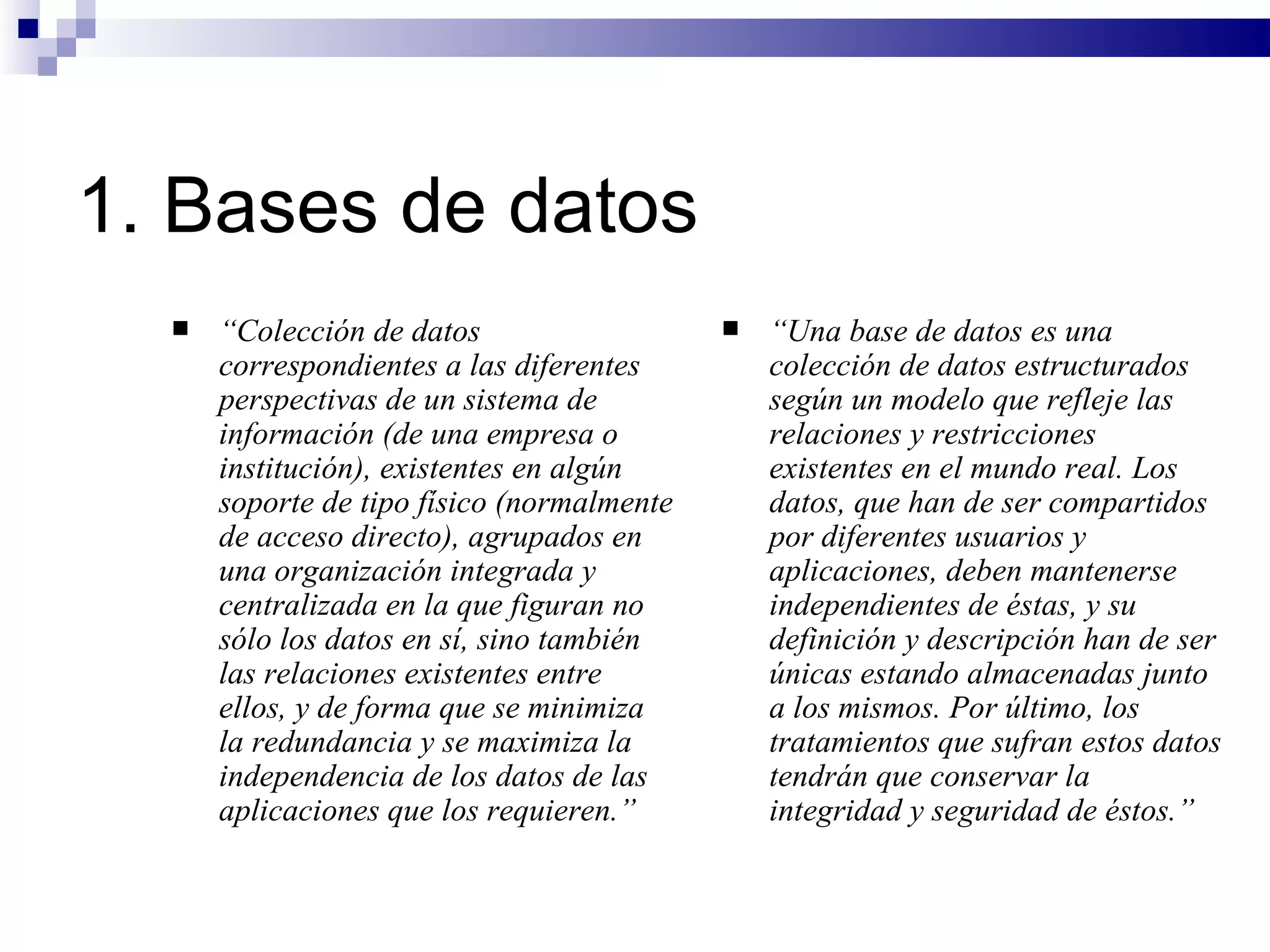 Bases de datos | PPT