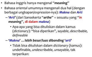 Setelah Makna, barulah Arti | PPT