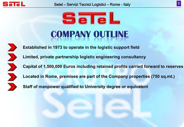 SETEL - Integrated Support Logistic Engineering - 40 years on the ...