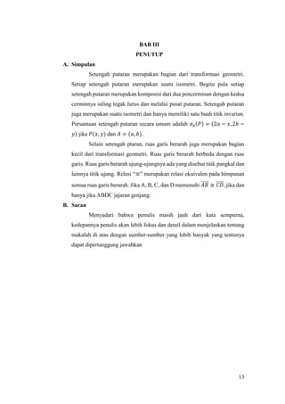 Setengah Putaran dan Ruas Garis Berarah | Geometri Transformasi | PDF