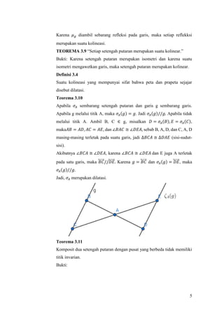 Setengah Putaran dan Ruas Garis Berarah | Geometri Transformasi | PDF