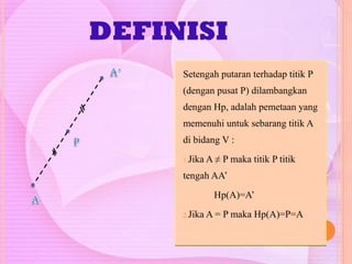 Setengah putaran transformasi geometri | PPT