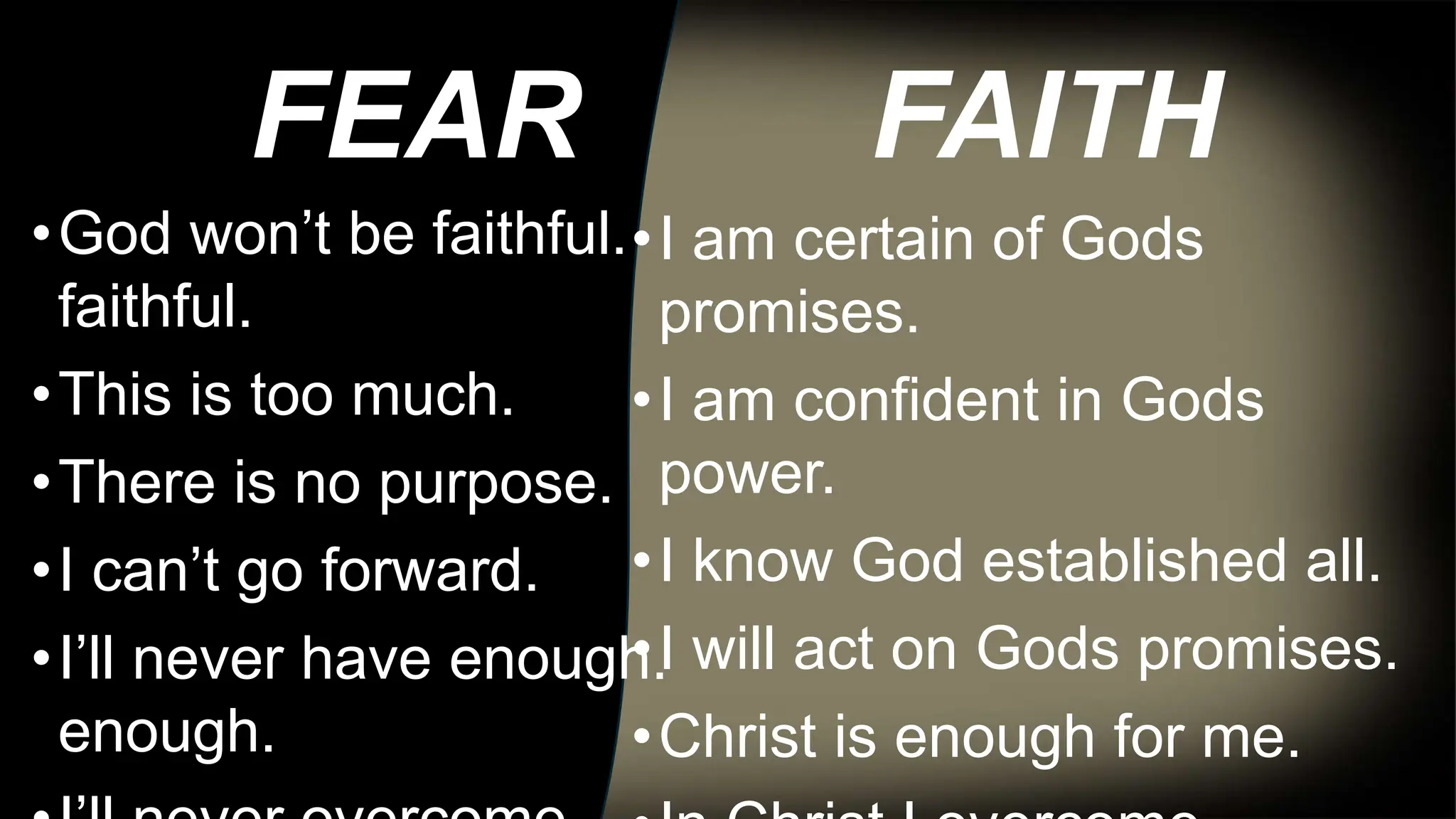 Faith Over Fear - Being Set Free From Free by Jesus | PPTX