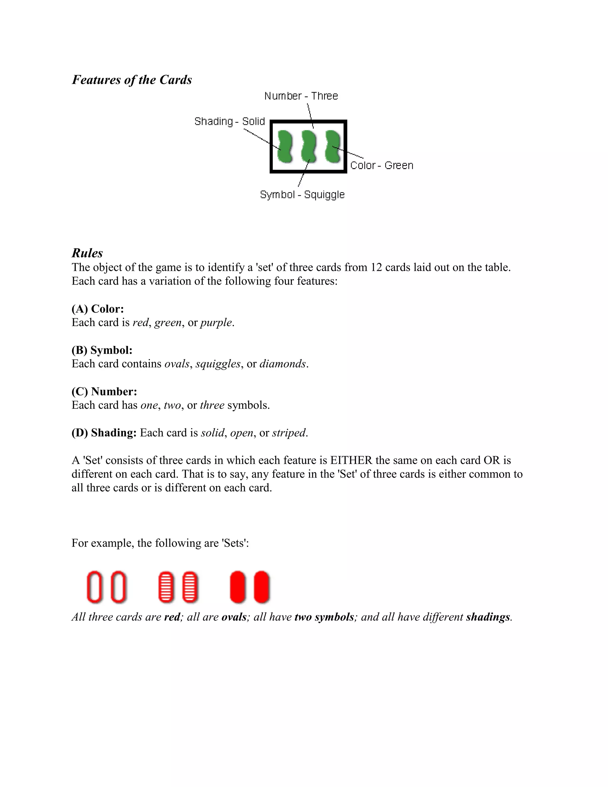 Set game instructions | PDF