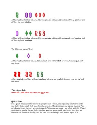 Set game instructions | PDF