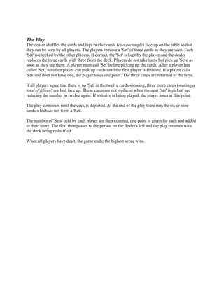 Set game instructions | PDF