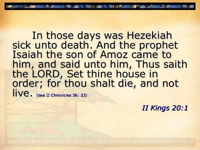 Set Your House In Order