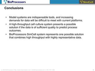 Seth Rodgers - High Throughput Cell Culture Platform for Bioprocess ...
